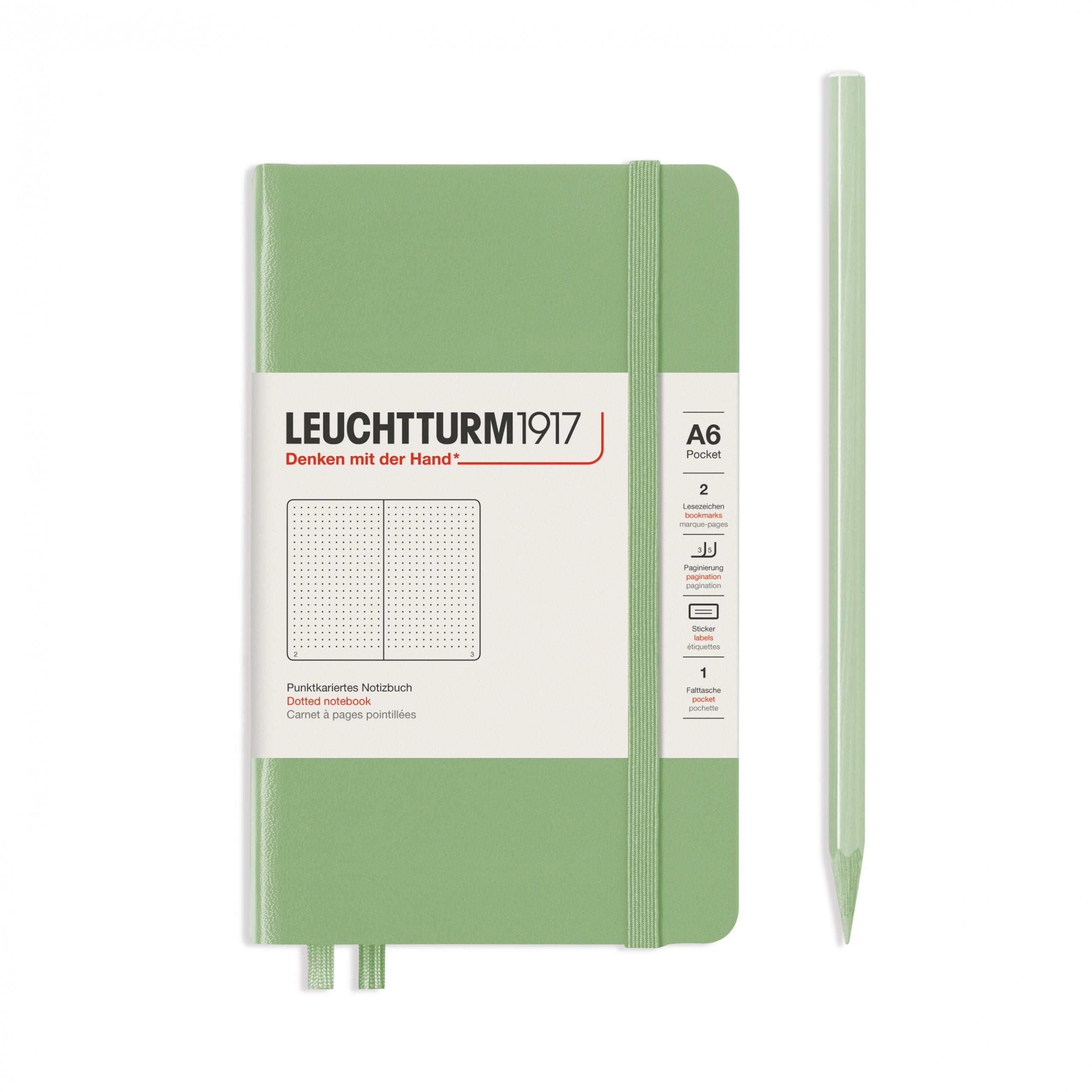 A6 Pocket Dotted Sage Hard Cover Notebook from Leuchtturm1917 | Unique ...