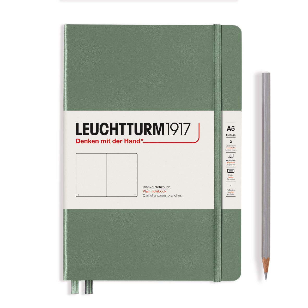 A5 Medium Olive Plain Hard Cover Notebook from Leuchtturm1917 | Unique ...